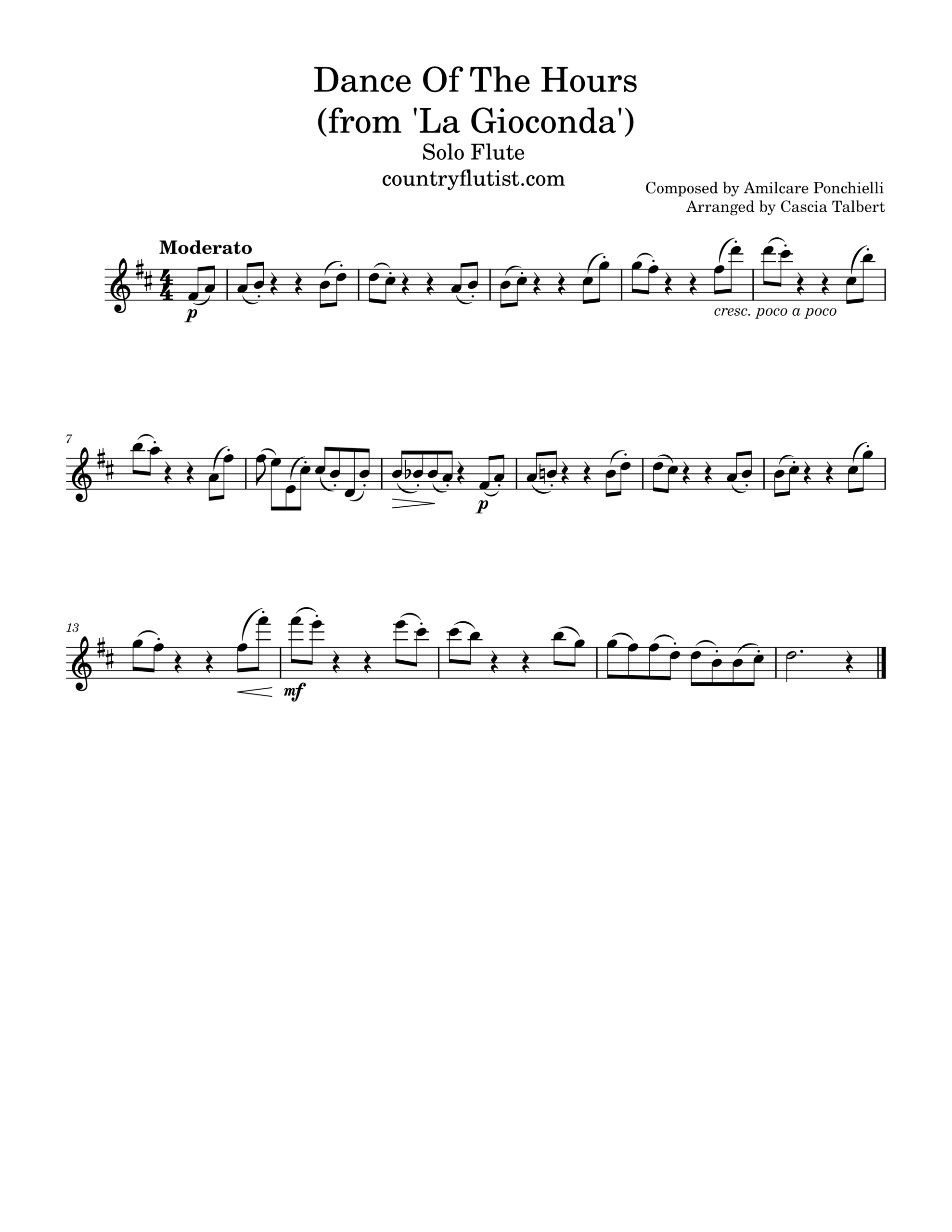 Dance of the Hours Flute Sheet Music | The Country Flutist