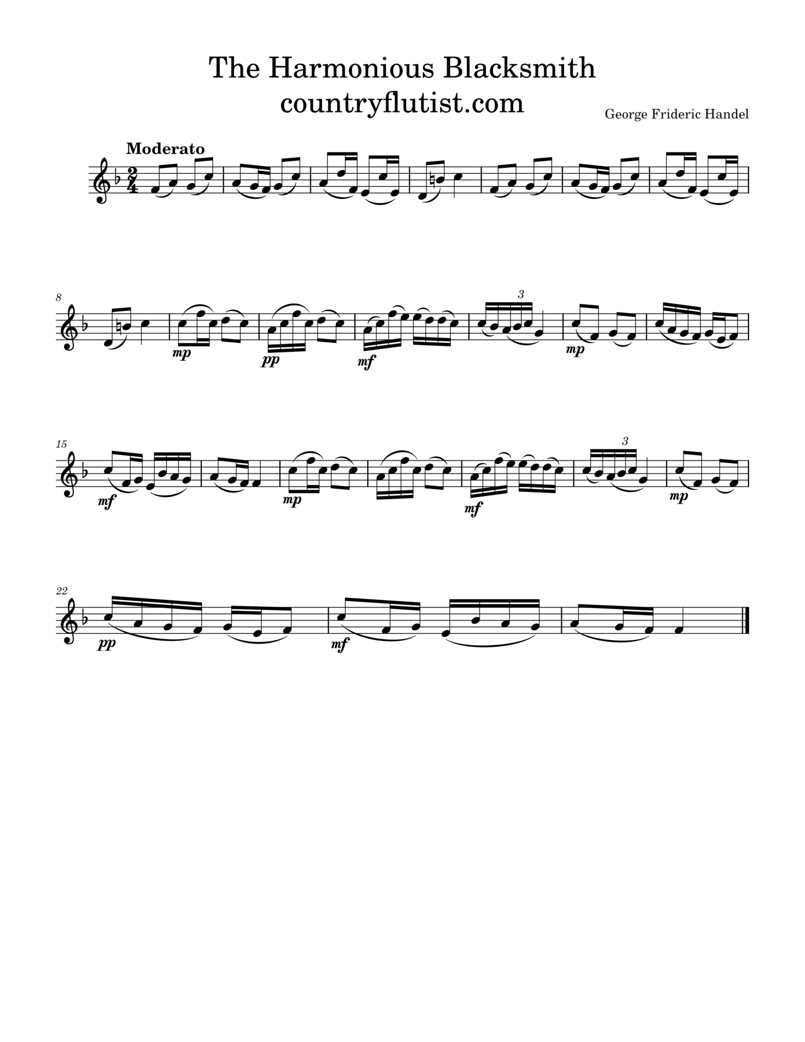 The Harmonious Blacksmith Flute Sheet Music | The Country Flutist