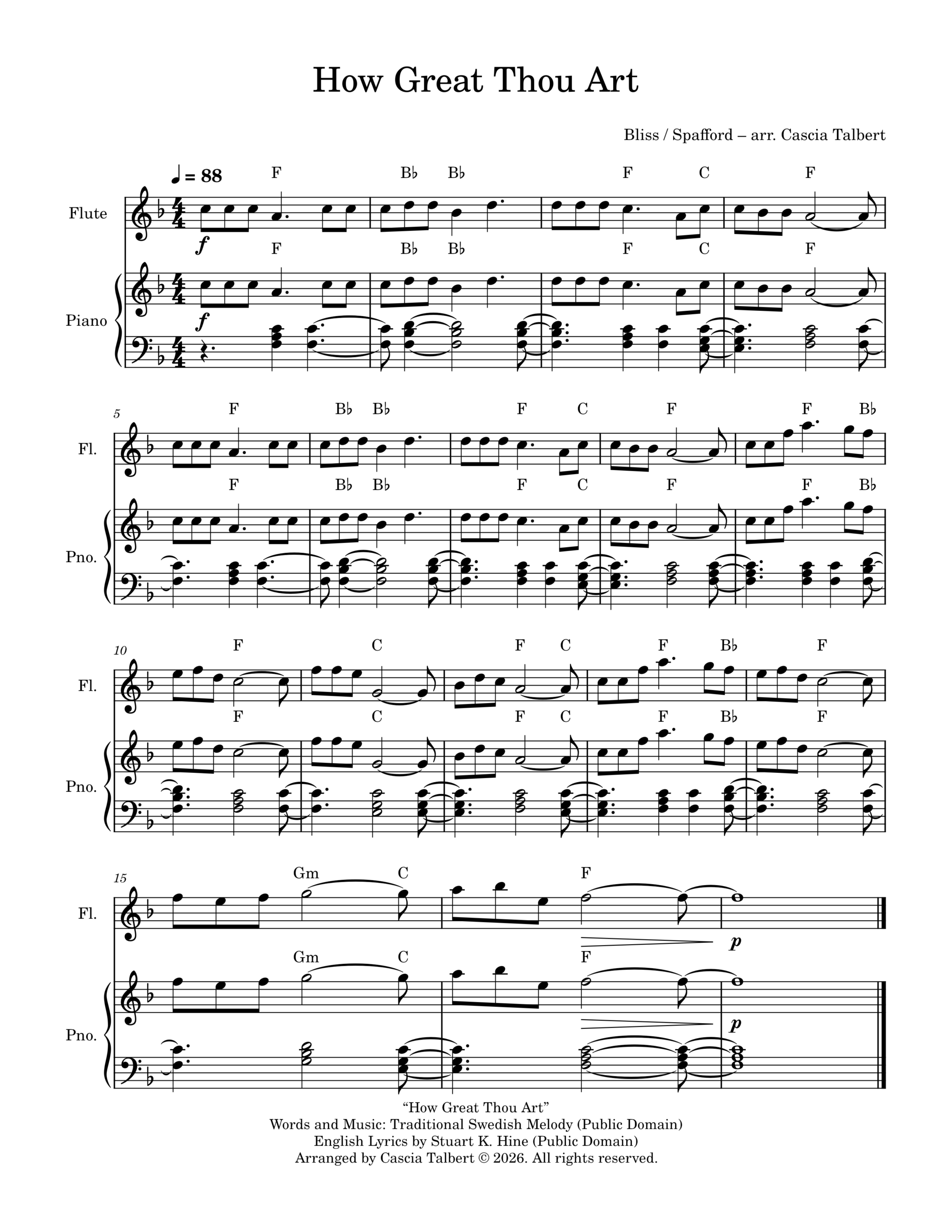 How Great Thou Art Beginner Flute Solo (Easy Sheet Music) | The Country ...
